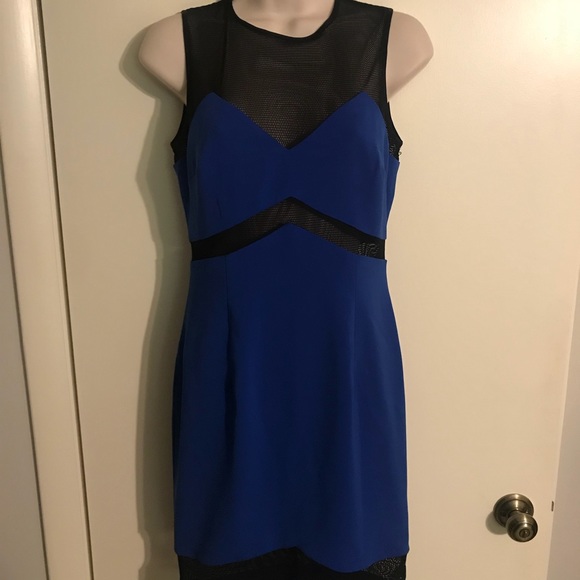 JAYGODFREY | Dresses | Jay Godfrey Black And Blue Mesh Dress | Poshmark